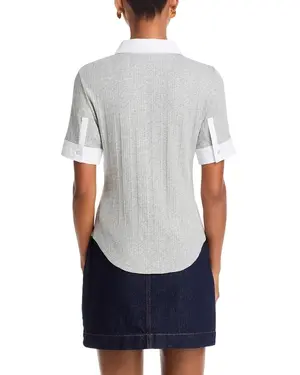 Cinq À Sept Short Sleeve Jaden Top - Heather Grey