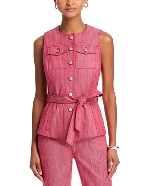 Cinq À Sept Reenee Denim Vest - Chilli Pepper