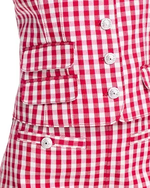 Cinq À Sept Mini Gingham Denim Lovina Top