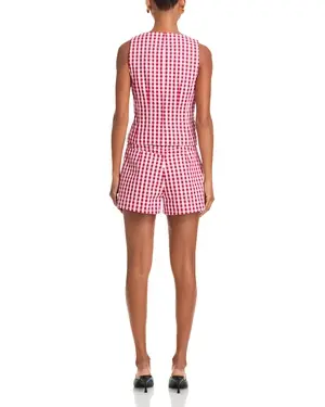 Cinq À Sept Mini Gingham Denim Lovina Top