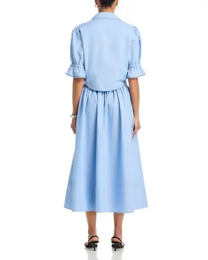 Cinq À Sept Matilda Embroidered Striped Skirt