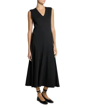 Theory V-neck Midi Dress