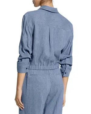 Theory Cropped Denim Shirt - Light Denim