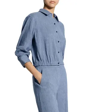 Theory Cropped Denim Shirt - Light Denim