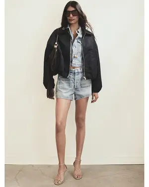 Citizens Of Humanity Bubble Hem Bomber Jacket - Navy