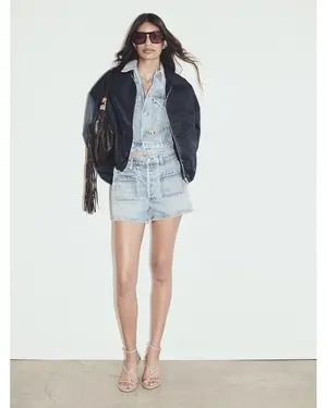 Citizens Of Humanity Bubble Hem Bomber Jacket - Navy