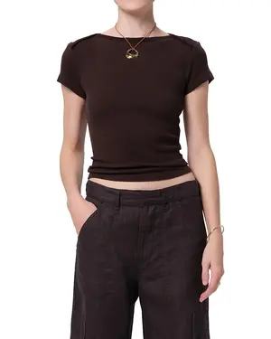 Citizens Of Humanity Baby Waffle Tee - Chocolate
