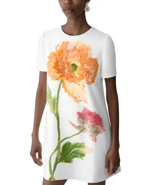 Carolina Herrera Short Sleeve Mini Dress