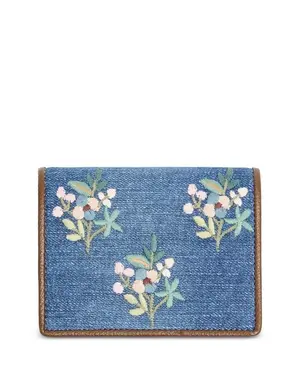 Valentino Garavani Embroidered Flower Flap French Wallet - Multi