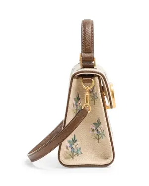 Valentino Garavani Small Embroidered Linen Handbag