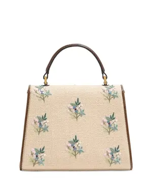 Valentino Garavani Small Embroidered Linen Handbag