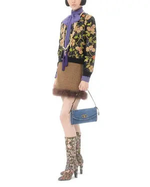 Valentino Garavani Devain Vlogo Small Shoulder Bag - Denim