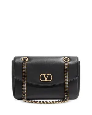 Valentino Garavani Djuna Vlogo Medium Shoulder Bag - Black
