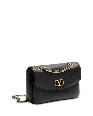 Valentino Garavani Djuna Vlogo Medium Shoulder Bag - Black