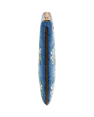 Valentino Garavani Floral Embroidered Denim Pouch - Multi