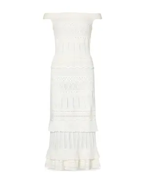 MILLY Maven Ruffle Midi Dress