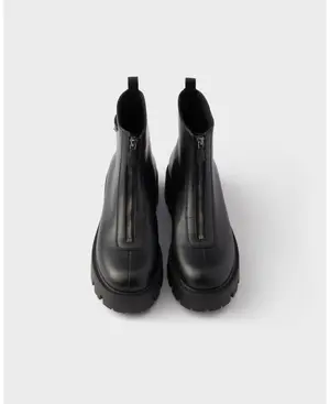 Prada Leather Zip Up Booties