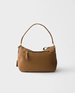Prada Medium Leather Shoulder Bag - Brown