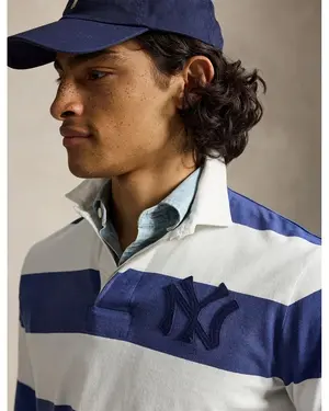 Polo Ralph Lauren New York Yankees Striped Rugby Shirt - Blue/white