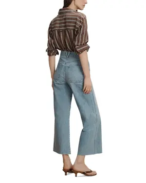 Veronica Beard Taylor High-rise Cropped Wide Leg Jeans