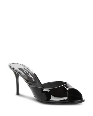 Dolce & Gabbana Patent Leather High Heel Slides