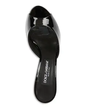 Dolce & Gabbana Patent Leather High Heel Slides