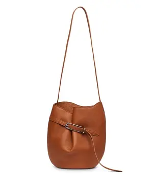 LIFFNER Leather Belted Bucket Bag - Brown
