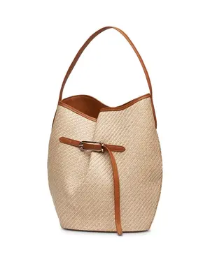 LIFFNER Large Belted Bucket Bag - Beige