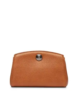 LIFFNER Small Pushlock Leather Clutch - Brown