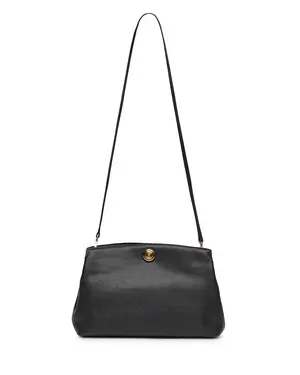 LIFFNER Medium Leather Pushlock Pouch - Black