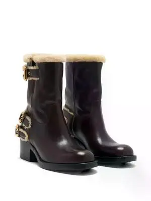 Chloé Dakota Buckle Shearling Boots