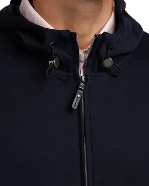 David Donahue Cotton & Silk Blend Zip Hoodie