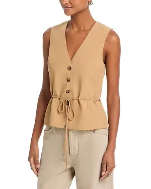 Rag & Bone Paulette Linen Vest - Fawn