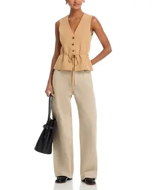 Rag & Bone Paulette Linen Vest - Fawn