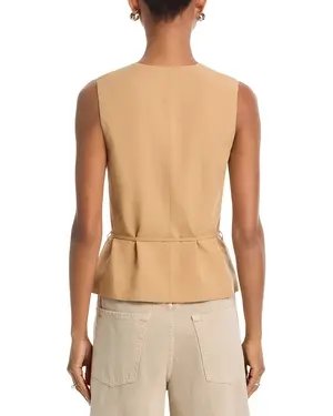 Rag & Bone Paulette Linen Vest - Fawn