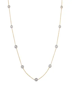 Bloomingdale'S Certified Lab Grown Diamond Bezel Station Necklace In 14k White & Yellow Gold, 4.0 Tcw - White/gold