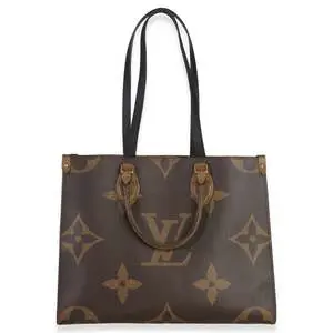 LOUIS VUITTON Onthego Mm Tote Reverse Monogram Giant Canvas - Brown