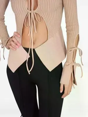 ANDREĀDAMO Tie-front Cardigan
