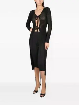 ANDREĀDAMO Perforated Long Cardigan