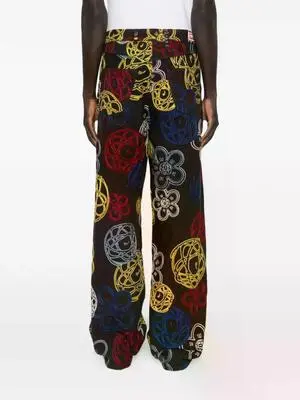 Kenzo X Futura 2000 Flower-embroidered Trousers