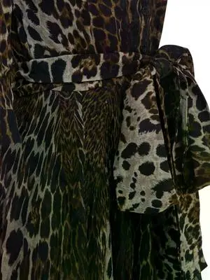 Samantha Sung Leopard Print Belted Midi Dress