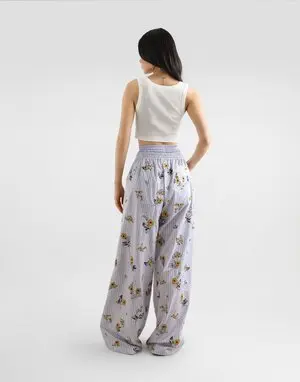 Dolce & Gabbana Floral Embroidered Poplin Trousers