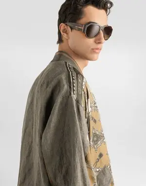 Dolce & Gabbana Cargo-print Oversized Twill Bomber Jacket