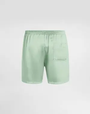 Dolce & Gabbana Silk Satin Boxer Shorts - Green