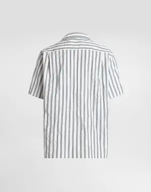Dolce & Gabbana Crinkled Striped Poplin Hawaii Shirt