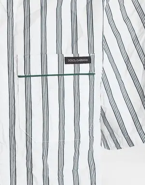 Dolce & Gabbana Crinkled Striped Poplin Hawaii Shirt