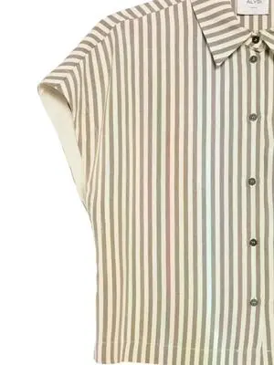 ALYSI Striped Buttoned Shirt - Neutrals