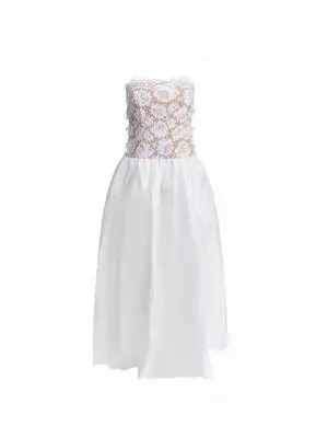 SELF-PORTRAIT Lace-detail Midi Dress
