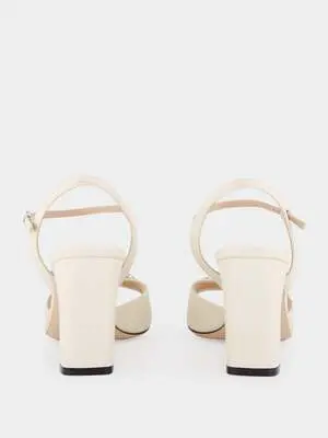 Gucci Leather Horsebit Sandals - White