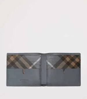 Burberry Leather Check Pop Bi-fold Wallet